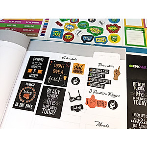 Rude and Humorous Planner Stickers for Adults - 660pc Unique Assorted Journal Decorations - Stay Organized and Get Your Life Under Control - Matte Finish, Unplanner Stickers by Vladi Creative