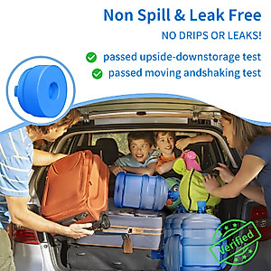 SEVCHY 3 and 5 Gallon Water Jug Cap, Reusable Food Grade Silicone Replacement Cover for 55mm Opening Water Jug Lid, Non Spill Water Bottle Caps - pack of 3