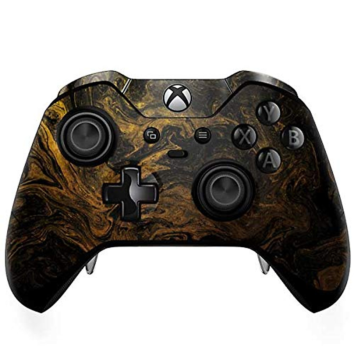 Skinit Decal Gaming Skin Compatible with Xbox One Elite Controller - Originally Designed Gold and Black Marble Design
