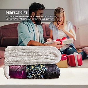 Ultra Soft Butterfly Blanket for Women Night Sky Background Microfiber Plush Sherpa Fuzzy Throw Blankets Cozy Blanket Butterfly Gifts (Butterfly,50"×60")