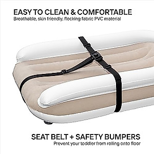 Cloud Nap Inflatable Airplane Bed for Toddler - Baby Airplane Bed - Toddler Airplane Bed - Inflatable Bed for Airplane Kids - Airplane Toddler Bed - Travel Baby Bed - Carry On Bag, Pump & Seat Belt