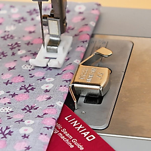 Seam Guide Ruler and Magnetic Seam Guide for Sewing Machine,1/8” to 2” Straight Line Hems Sewing Ruler of Sewing Products for Sewing Gauge, Includes 1/4” Pivot Point and 45 Degree Trim Line