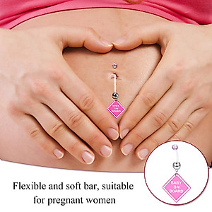 Sanfenly Plastic Pregnancy Belly Button Rings Long Bar Navel Rings Flexible Clear Acrylic Bioplast Sport Maternity Belly Navel Ring Retainer Belly Piercing Jewelry 14G 14/16/18/32/35/38mm