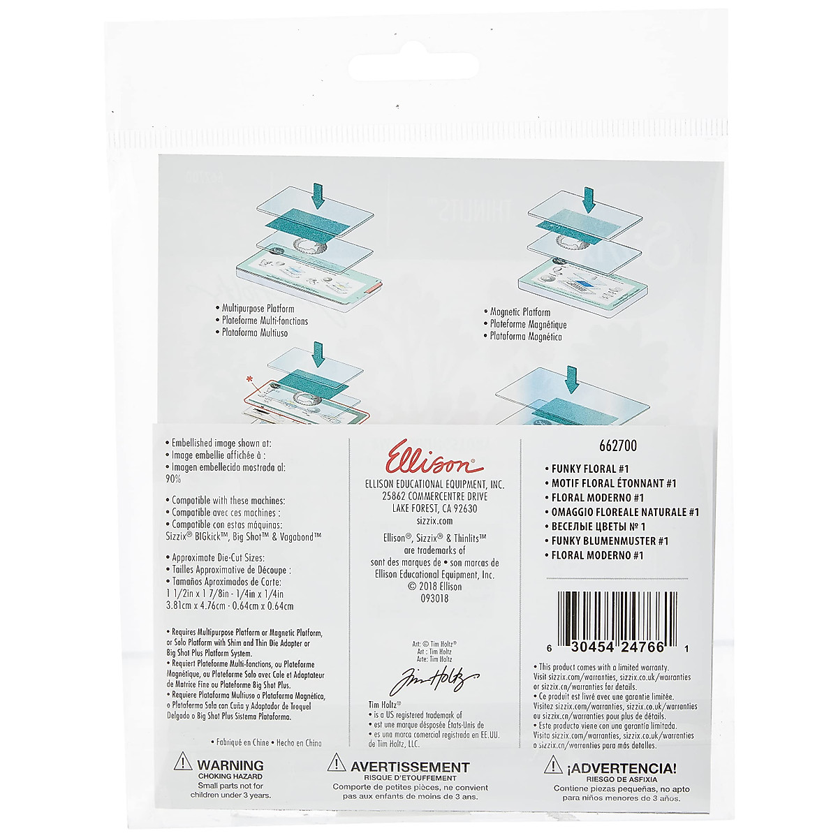 Sizzix Thinlits Die Set 17PK - Funky Floral #1