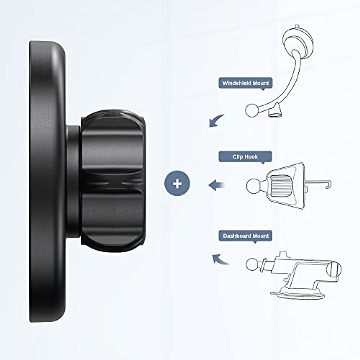 CIENCIMY Car Mount Base Compatible with MagSafe iPhone 14 13 12 Magnetic Accessories, Only for Diameter 17mm/0.67 inch Universal Joint Ball of Phone Holder Car Mount, Vent, Dashboard, Windshield &More