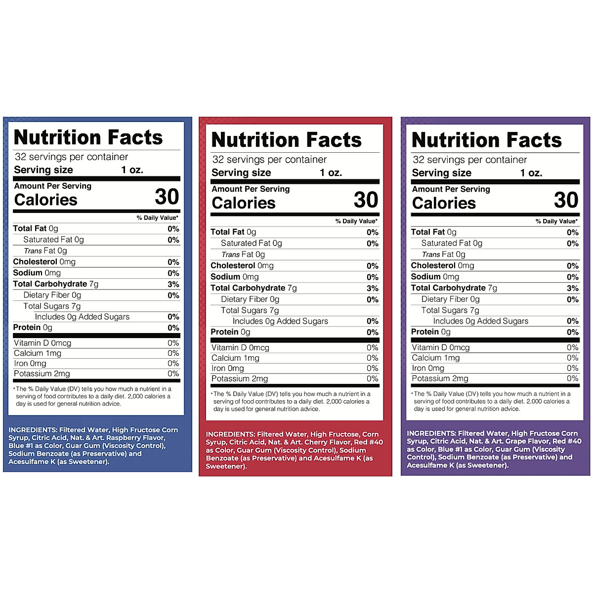 Lucy's Family Owned Shaved Ice Snow Cone Syrups - Cherry, Blue Raspberry, Grape - 32oz Syrup Bottles (Pack of 3) (Classic Pack)