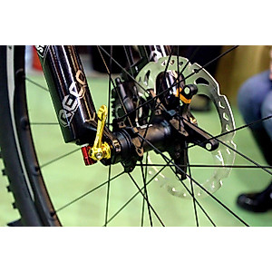 MOWA Road Bicycle Bike Ultralight Titanium Axle Wheel Hub Front and Rear Quick Release QR Skewer Set (Gold)