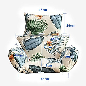 MNBVH Swing Hanging Basket Seat Cushion,Waterproof Thicken Hanging Egg Hammock Chair Hanging Chair Cushion Swing Seat Cushion for Patio Garden Indoor Outdoor Chair Mats with Pillow Pad C