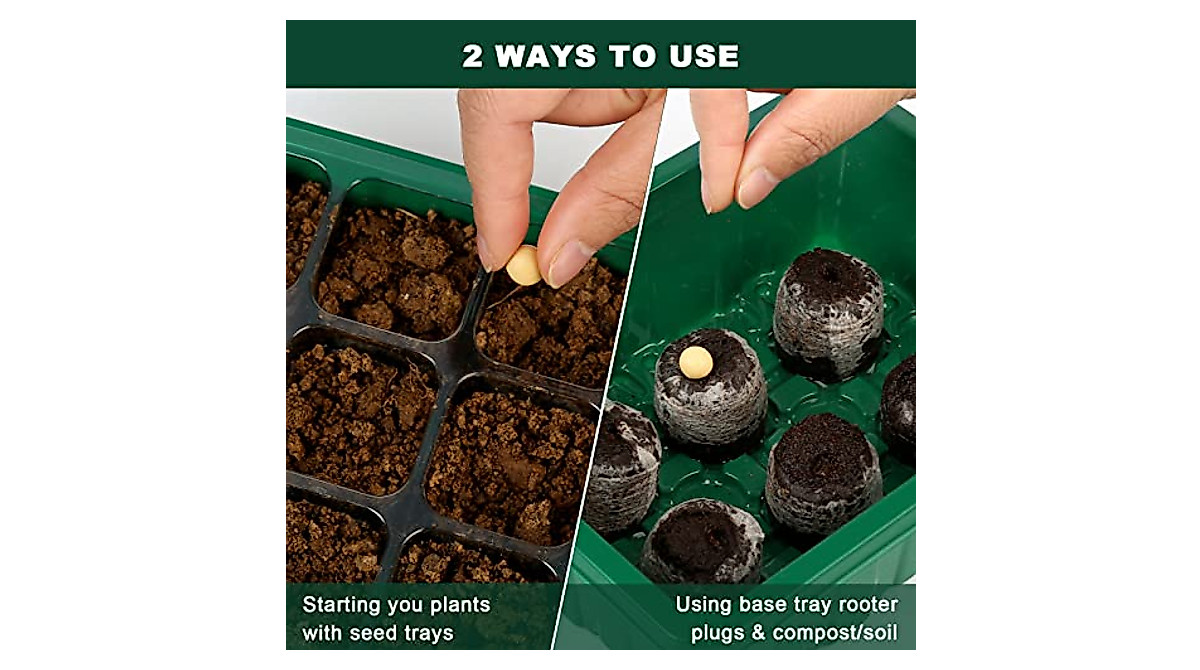 JERIA Seed Starter Kit - 12 Pack with Adjustable Dome