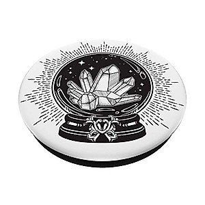 Retro Vintage Witchy Crystal Ball Witch Crystals with Stars PopSockets PopGrip: Swappable Grip for Phones & Tablets