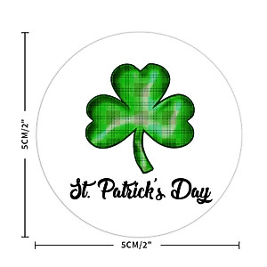 50 PCS Cute St.Patrick's Day Shamrock Lucky Stickers 2in Spring St Patrick's Day Gift Stickers Round Tag Envelope Seals for Laptop Bottle Bags St.Patrick's Day Gifts for Girls Kids Men Women