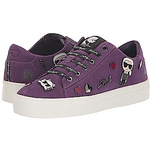 Karl Lagerfeld Paris Cate Shoes – Sneakers for Women with Iconic KLP Pins, Violet, 8