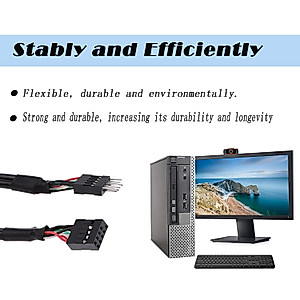 MEIRIYFA USB Header Extension Cable, USB 2.0 9-Pin Male to 9-Pin Female Internal Motherboard Header Cable for USB Ports, Expansion Cards and Motherboard Ports 20.3 inches（2 Pack