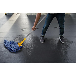 Alpine Industries Cotton Mop Head - Commercial Mop Head Replacement - 32 oz Cotton Blend, 5" Blue Loop End (12 Pack)