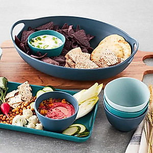 MEMBER'S MARK 8-Piece Break-resistant Wheat Straw Serveware Set (Blue)