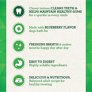 Greenies Bursting Blueberry Dog Dental Treat Regular Size 12 count - Pack of 3