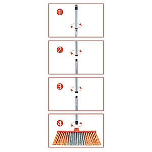 Broom Indoor Outdoor Angle Broom Household Heavy Duty Broom with Long Handle 56" for Floor Cleaning Great for Home Kitchen Garage Patio Garden Pet Hair