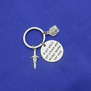 Mulan Jewelry Mulan Keychain Mulan Quote Gift A Girl Who’s Got A Brain and Always Speaks Her Mind Inspiration Gift (Mulan KS)
