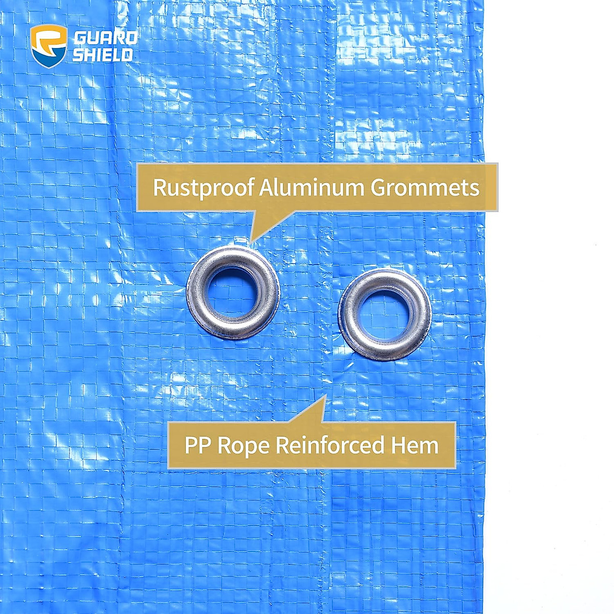 GUARD SHIELD Blue Tarp Waterproof Multi Purpose Outdoor Poly Tarp Cover 6x6 Feet Lightweight 5mil