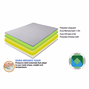 Olee Sleep 4 Inch Memory Foam Mattress Topper Pad 04TP02Q