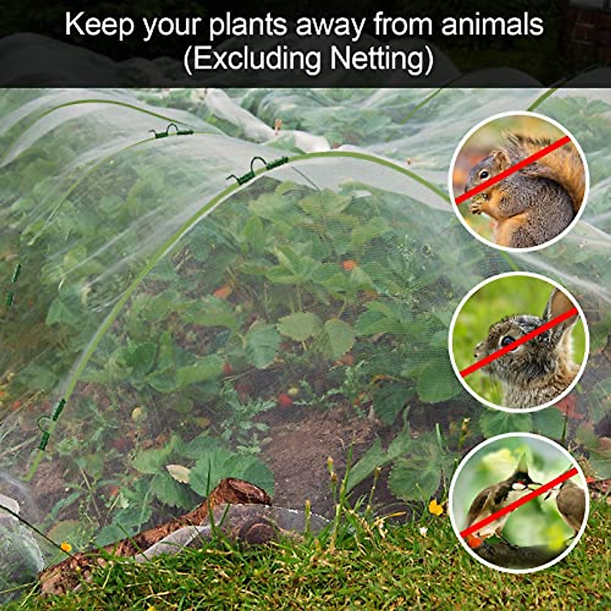 10pcs Garden Greenhouse Hoops, 19.7"x19.7" Grow Tunnel for Raised Bed, Bendable Rust Free Metal Gardening Hoop Houses Frame for Plant Cover Support Garden Fabric Low Growing Plant