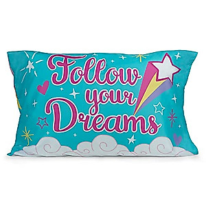 Baby Boom Funhouse Unicorn Love 4 Piece Toddler Bedding Set – Includes Comforter, Sheet Set – Fitted + Top Sheet + Reversible Pillowcase for Girls Bed, Pink