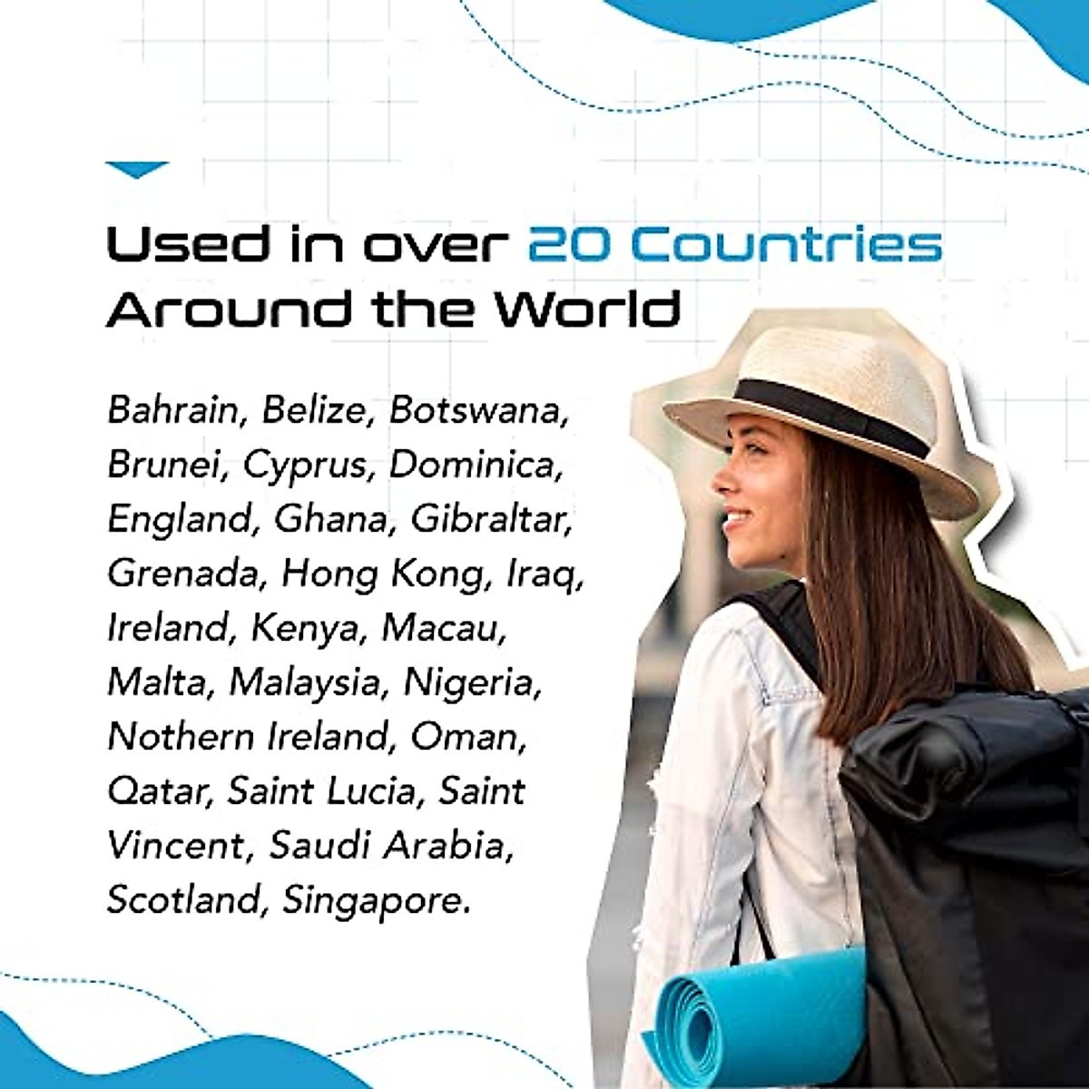 Ceptics UK Travel Plug Adapter, 2 in 1 Type G Adapter, US to UK Adapter, Ireland, Dubai Travel Adapter with Dual USA Inputs, CE, RoHS - HK Outlet Adapter, 3 Pack