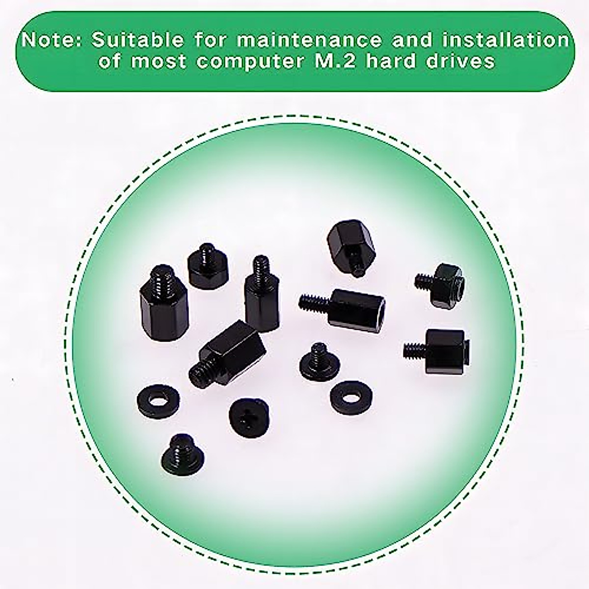 Zmbroll 200Pcs M.2 Screw Kit,Black M2 SSD Mounting Screws,NVMe Screw for Laptops,m.2 Standoff and Screw for Asus Gigabyte MSI Motherboards Screw with Screwdriver