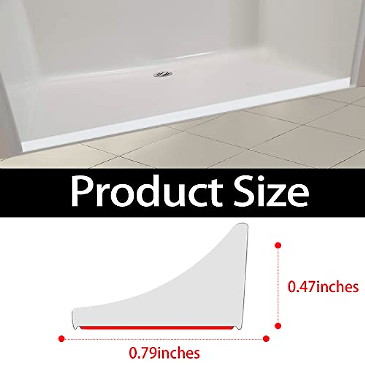 New Collapsible Shower Threshold Water Dam, Self Adhesive Silicone Waterproof Barrier Bathroom and Kitchen Water Strip Dam Shower Guard for Dry And Wet Separation Caulk Seal Strip Edge Trim(TM)