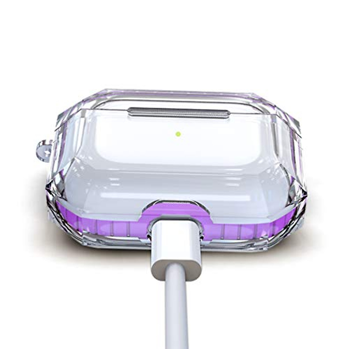 Hemobllo Compatible for AirPods Pro Case Cover - Transparent Protective Case Skin Drop-Proof Soft TPU Case Compatible with AirPods Pro Charging Case (Purple)