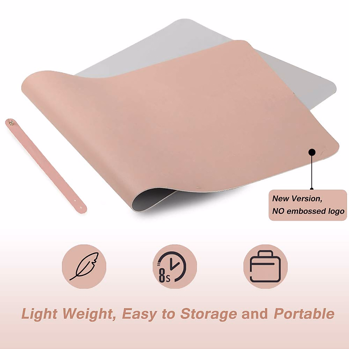 Desk Pad Protector Office Desk Mat, BUBM Waterproof PU Leather Desk Writing Mat Laptop Large Mouse Pad Desk Blotters Desk Decor for Office Home, 35.4" x 17" Pink