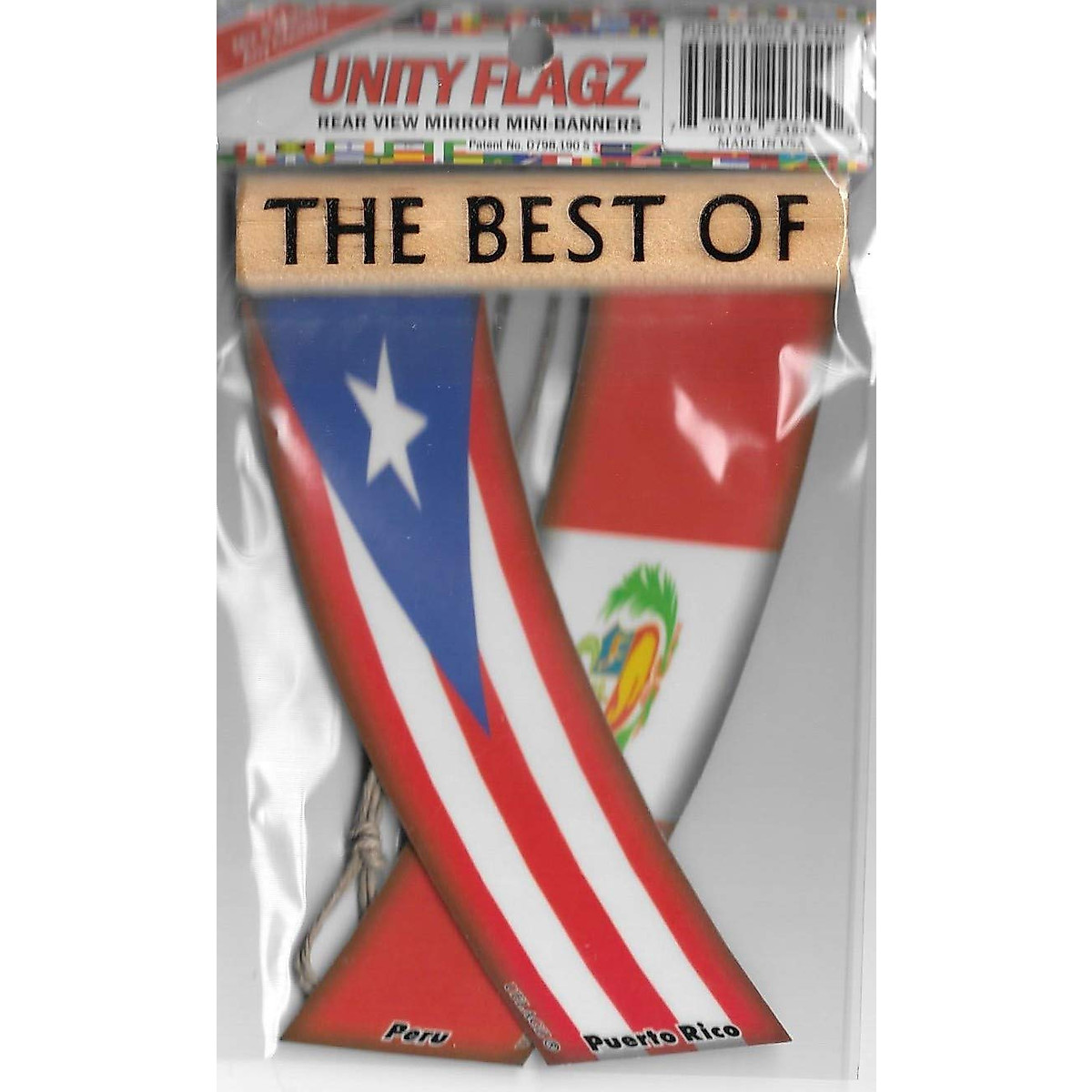 PUERTO RICO AND PERU PERURICAN BORICUA PERUVIAN CARIBBEAN SOUTH AMERICAN REARVIEW MIRROR MINI BANNER HANGING FLAGS FOR THE CAR UNITY FLAGZ™