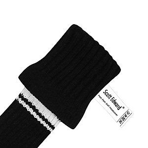 Scott Edward Knit Golf Club Cover Set of 3 Black and White Dot Fish Scale Pattern Protect Driver Wood(460cc) Fairway Wood and Hybrid/UT with Rotating Club Number Tags