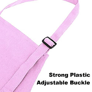 TopTie Kids Apron and Chef Hat Set, Adjustable Cotton Child Cooking Kitchen Apron, S-XXL-light pink-S