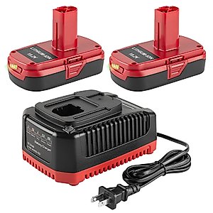 2Pack 19.2V 4.0Ah Replacement Battery and Charger Kit for Craftsman 19.2V Lithium Battery Craftsman C3 XCP 130279005 1323903 130211004 Craftsman 19.2 Volt Battery Charger Set