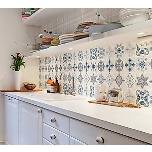 Moyishi Kitchen Backsplash Wallpaper Stickers Waterproof Oilproof High Temperature Resistant Transparent Art Design, 60cmx1M (White)