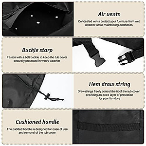 WRANZGAO Square Hot Tub Cover ，Heavy Duty 600D Polyester SPA Cover for Hot Tub，Outdoor Waterproof Hot Tub Cover，Windproof SPA Cover 85"(L) x 85"(W) x 20"(H), Black