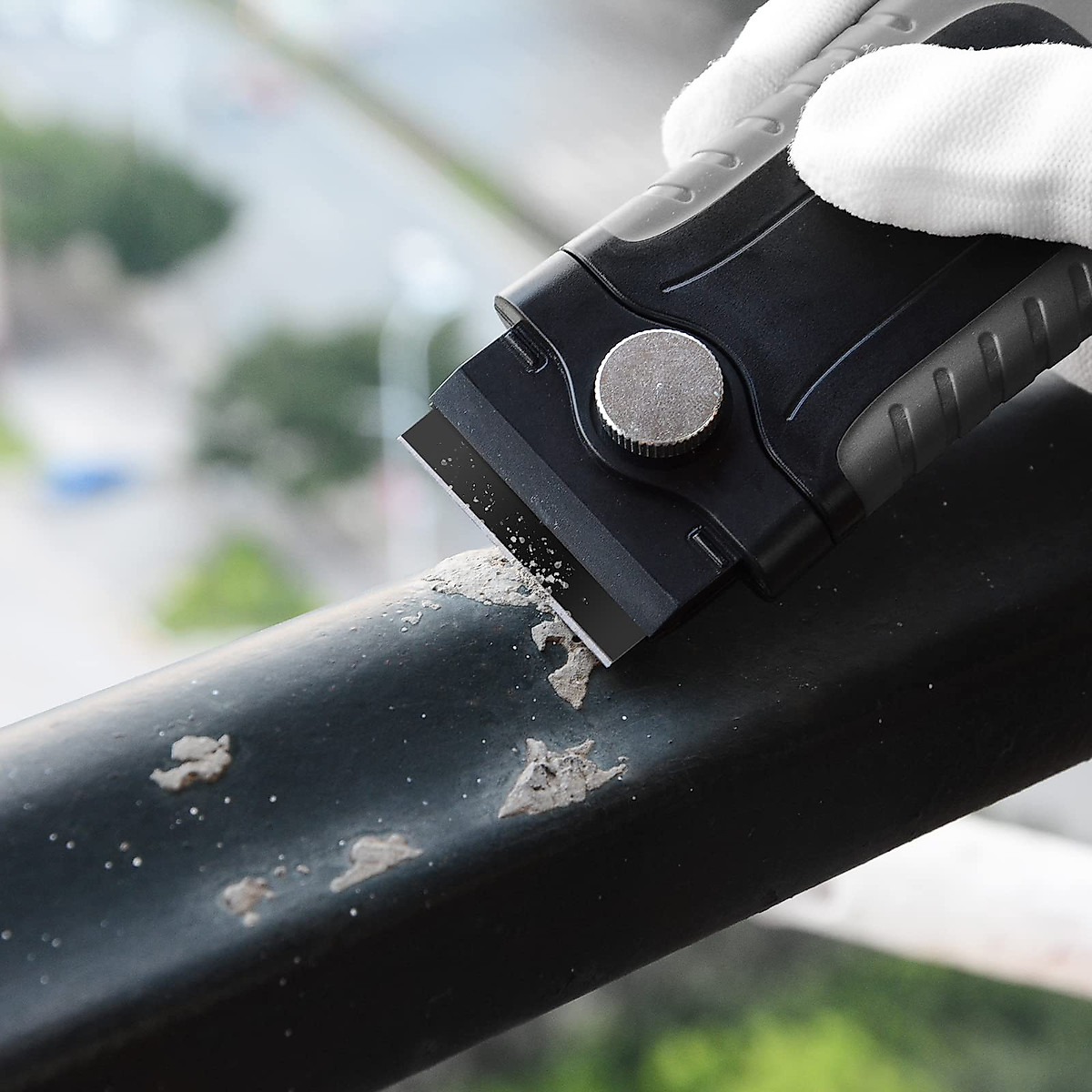 Gomake Plastic Razor Blade Scraper Kit Locking Razor Blade Scraper with Safety Cap, Glass Cooktop Scraper with Blades for Glass Clean, Paint and Old Label,Decal Sticker Remover, Stove Top Scraper Tool