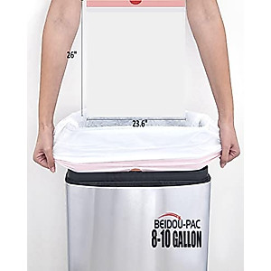 BEIDOU-PAC Trash Bags 8-10 Gallon Drawstring, 120 Count, Multifold Roll Garbage Bags, Large Kitchen Trash Bags, Odorless & Heavy Duty White Plastic Food Scrap Bags for Bathroom Bedroom Office Waste