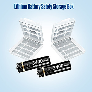 Palogreen Rechargeable AA Batteries with Charger 8 Pack 1.5V AA 3400mWh Li ion Batteries and 8 Bay Fast LCD Display Charger for Xbox Controller, Toys, Remote Controls