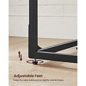 VASAGLE C-Shaped End Table, Small Side Table for Couch, Sofa Table with Metal Frame for Living Room, Bedroom, Bedside, Greige and Black