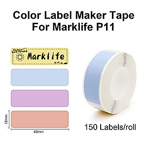 Marklife P11 Label Maker Machine with 4 Rolls Tape,Mini Thermal Wireless Inkless Sticker Printer Machine for Home Kitchen Office Organization
