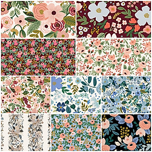 Garden Party Fat Quarter Bundle (10 Pieces) by Rifle Paper Co. for Cotton+Steel 18 x 21 inches (45.72 cm x 53.34 cm) Fabric cuts