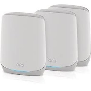 Netgear Orbi RBK763-100NAR AX5400 Tri-band WiFi 6 Mesh System, 5.4Gbps, Router and 2 Satellites (Renewed)