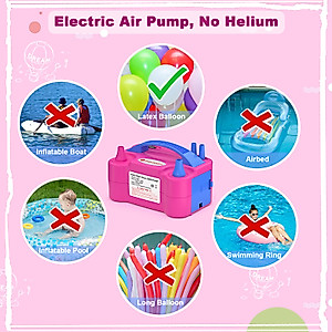 IDAODAN Electric Balloon Pump, Portable Electric Balloon Blower Machine Balloon Air Pump Dual Nozzle110V 600W Balloon Inflator for Party Decorations