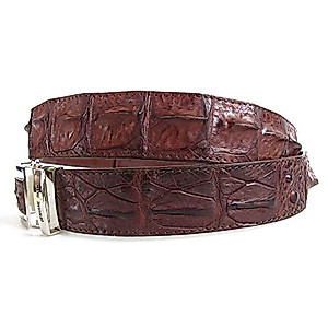 Julie Genuine Real Backbone Crocodile Skin Leather Men's Brown Belt 48"