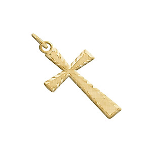Takar Solid 10k Gold Cross Pendant For Men and Women. Gold Cross Charm, Real Gold Sparkle-Cut Crosses Charms, Religious Christian Jewelry for Women, Available In Rose Gold, Yellow Gold, and White Made In the USA.