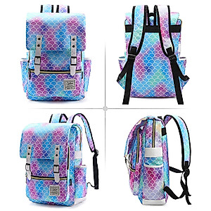 Junlion Slim Laptop Backpack College Student School Bag Travel Rucksack Daypack Cow One Size