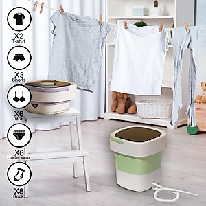 Portable washing Machine,9L High Capacity with 3 Modes Deep Cleaning for Apartment, Camping, RV, Travel, Underwear, Personal, Baby,Pet Clothes - (100V-240V)-Purple