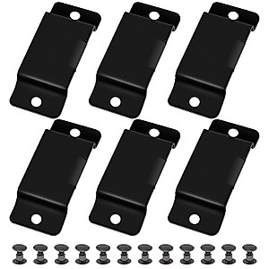 KIBBEH 6 Pcs Tape Measure Holder Metal Tape Measure Holder for Belt, Tape Measure Clips with Rivets, Tape Measure Hanging Tape Holder for Easy to Carry(Matte Black）